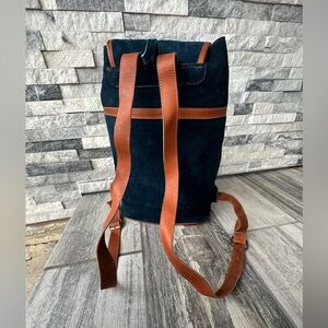 Leather | Bags | Boho Leather Suede Bucket Style Backpackethnic ...